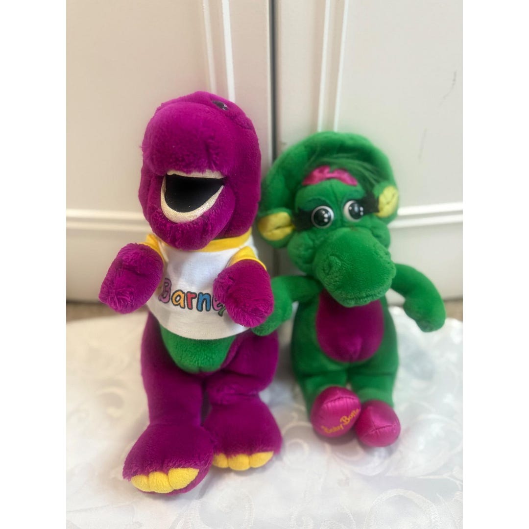 Vintage Barney & Baby Bop Plushies 1992 - Etsy