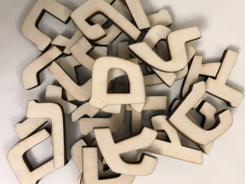 Hebrew Aleph Bet Letters Unfinished Wooden Pack of 81 Pieces (3 From ...