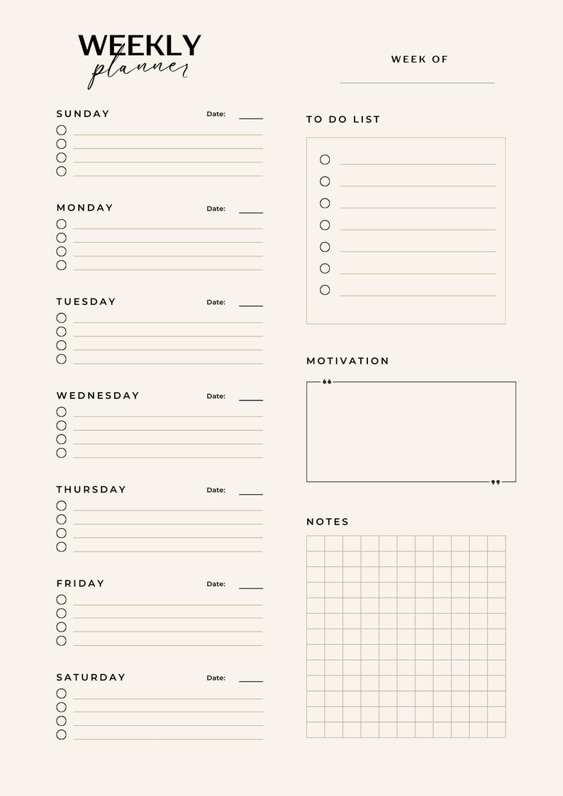 Student Productivity Planner | Printable Study Toolkit | Daily & Weekly ...