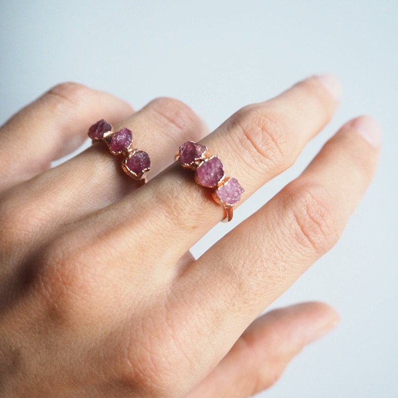 Pink Stone Ring - Etsy