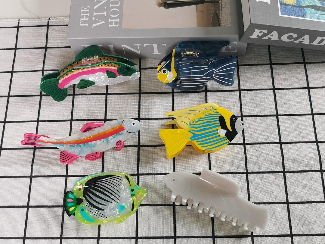 Sea Creature Fun Acetate Hair Accessories, Cute Fish Hair Claw Clip ...