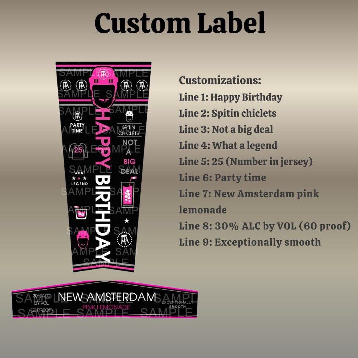 Custom Vodka Label, Personalized Liquor Bottle Gift (digital Download ...