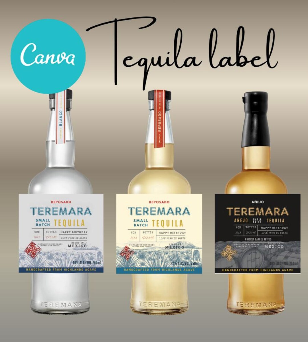 Custom Tequila Label Template, Personalized Gift (digital Download) - Etsy