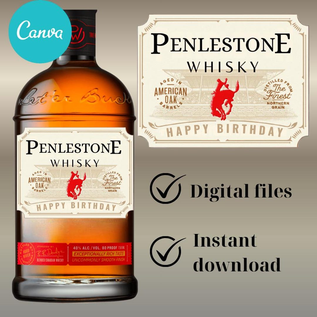 Custom Whiskey Label, Personalized Bourbon Gift Template (digital ...