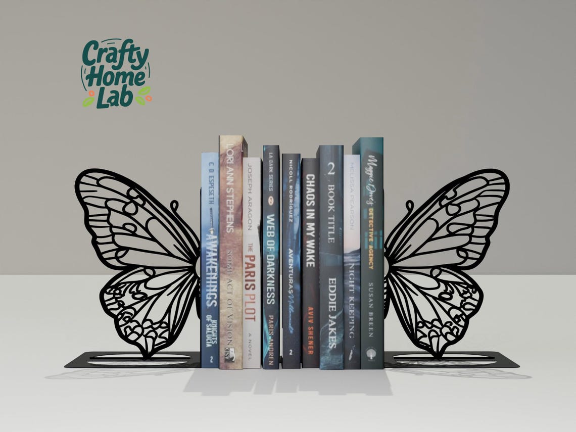 Unique Butterfly Metal Bookends, Metal Butterfly Bookends, Gift for Butterfly Enthusiasts, Gift ...