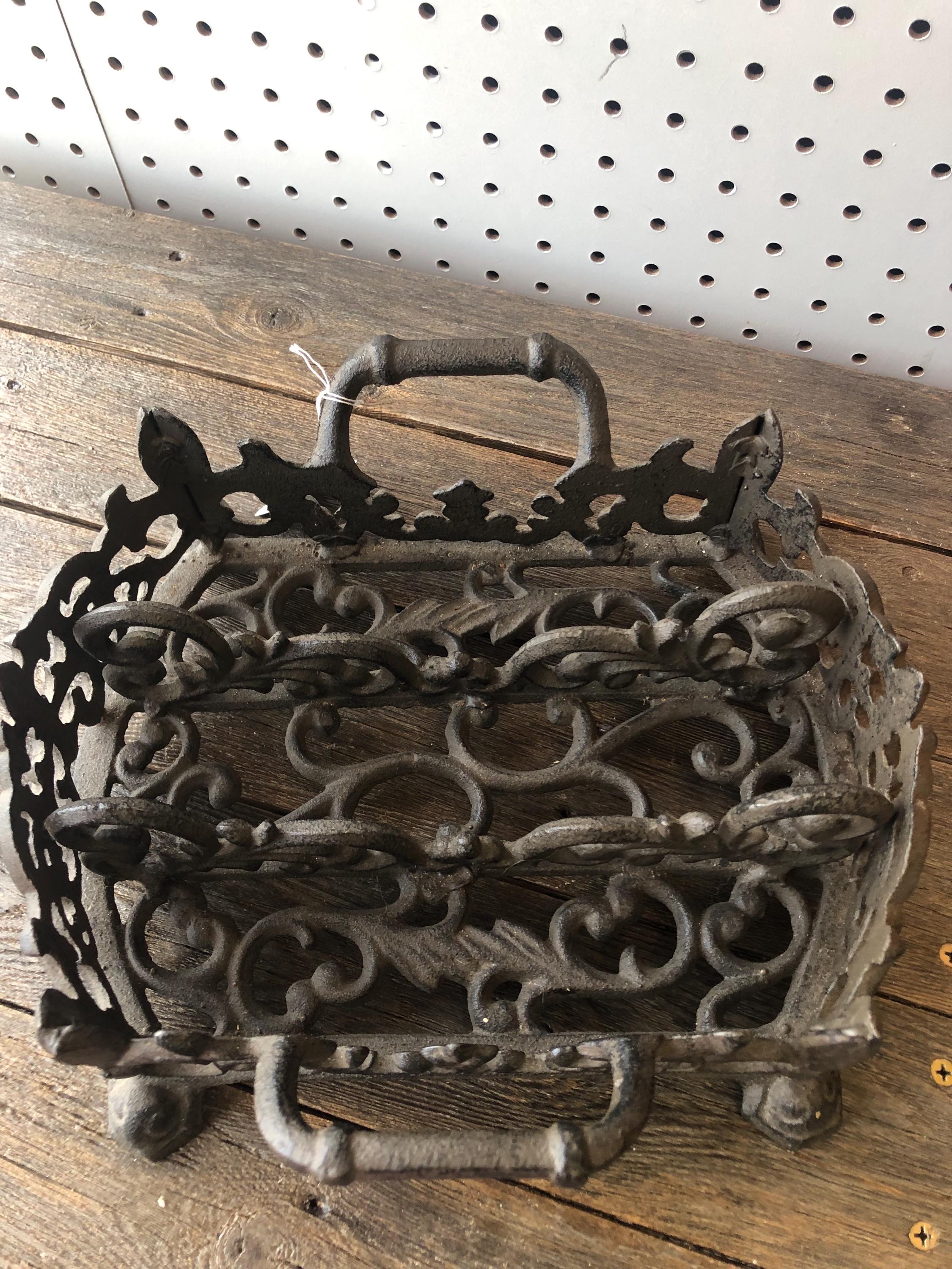 Antique Wrought Iron Silverware Caddy - Etsy