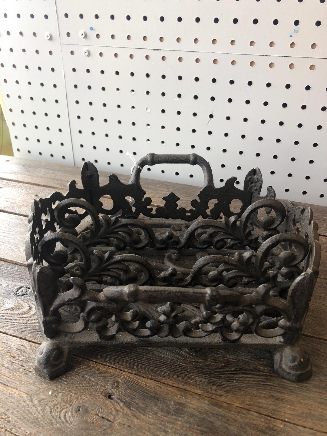 Antique Wrought Iron Silverware Caddy - Etsy