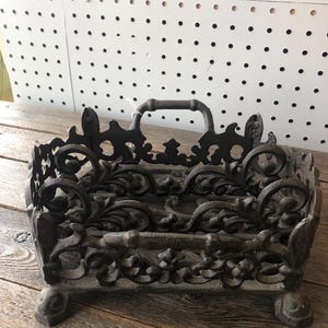 Antique Wrought Iron Silverware Caddy - Etsy