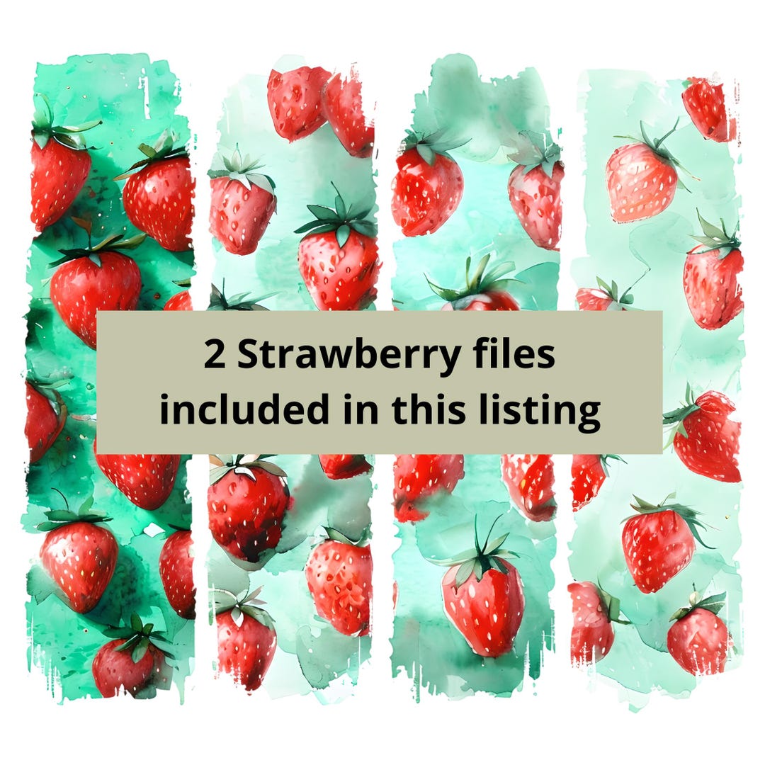Strawberry Watercolor Brush Stroke PNG: Summer Fruit Clipart (digital ...