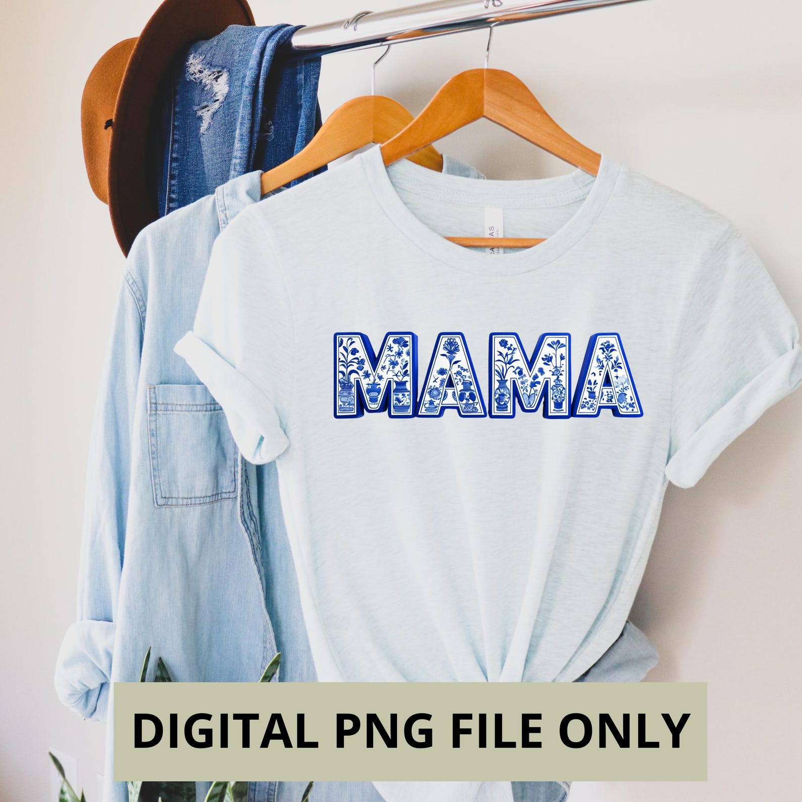 Blue Willow Mama Digital Download, Chinoiserie Mama PNG, Graphic for ...