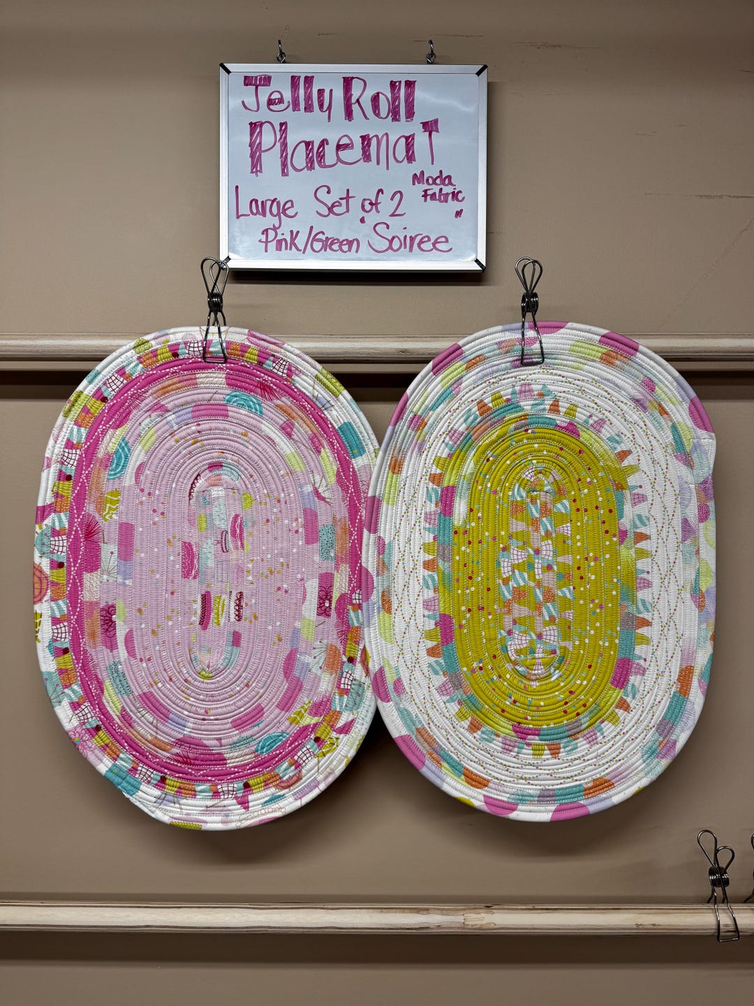 Pink/green Soiree Placemats Set of 2 - Etsy