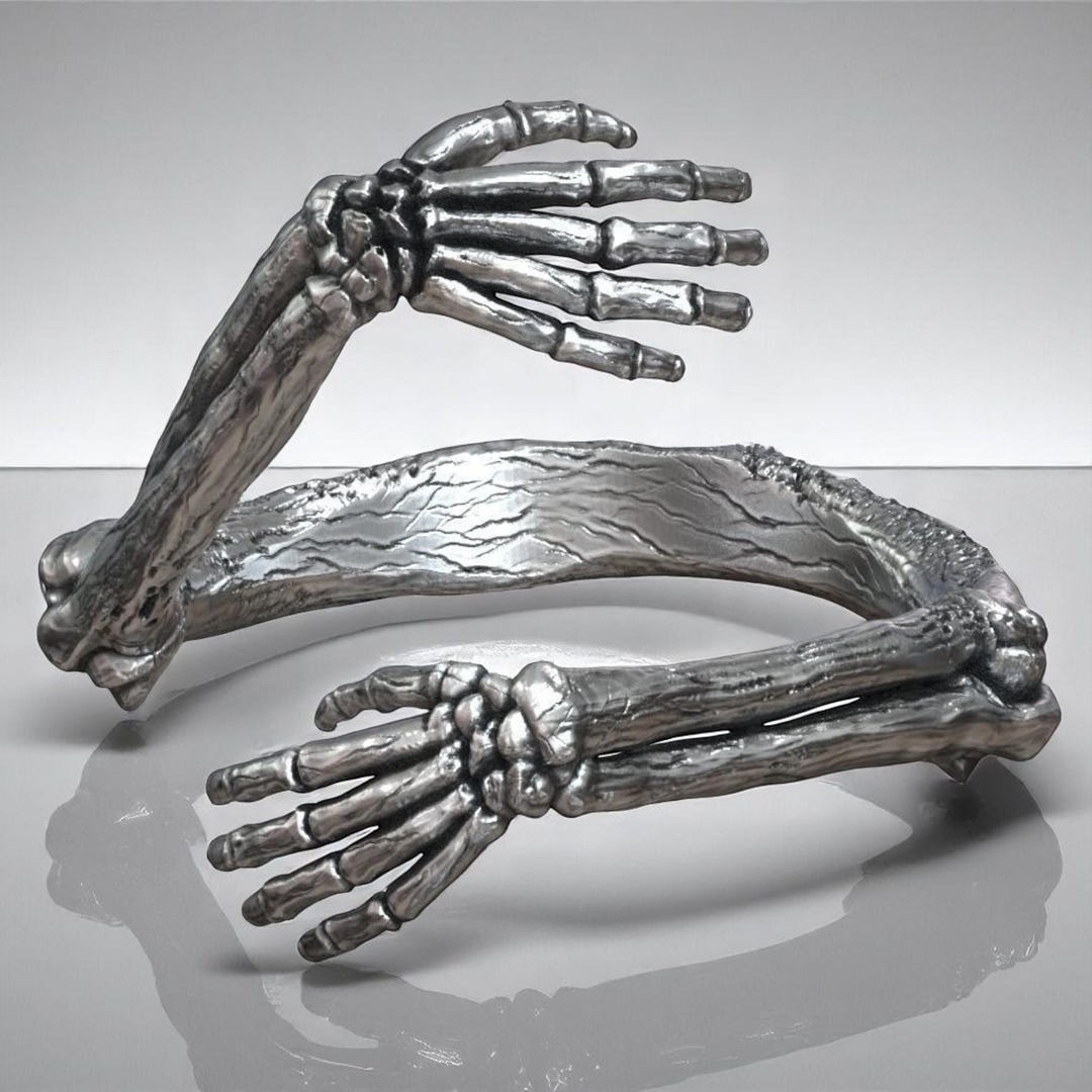 Skeleton Hug Ring Adjustable | Gothic Bone Hands Ring for Men and Women ...