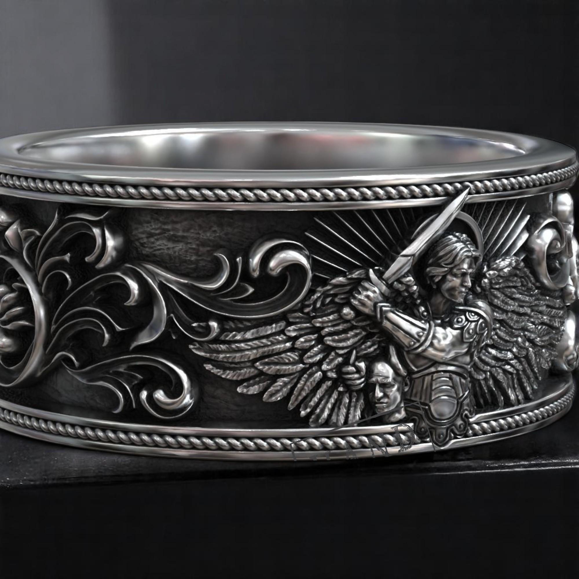 Saint Michael Archangel Ring – Spiritual Protection Ring With Sword and ...