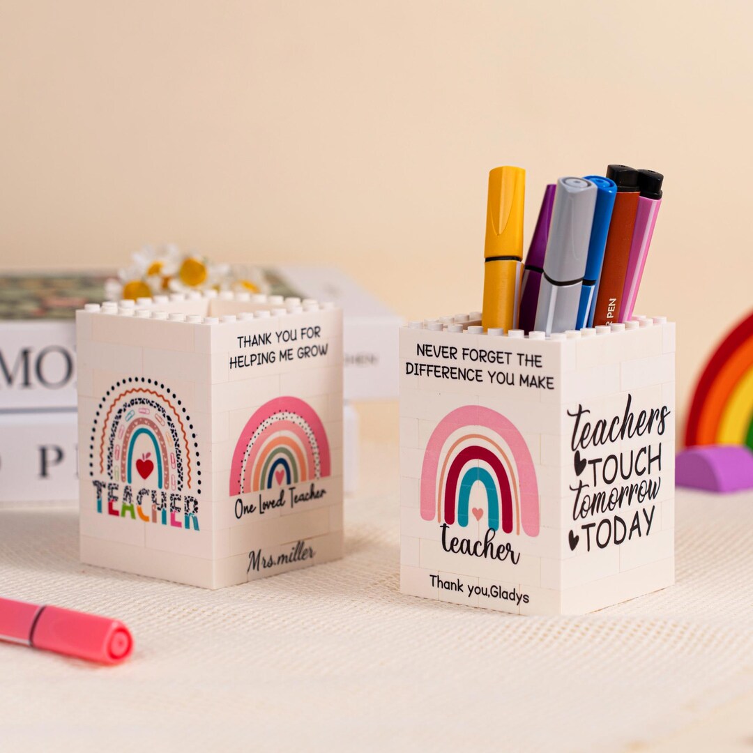Personalized Lego-style Pen Holder, Teacher Appreciation Gift - Etsy