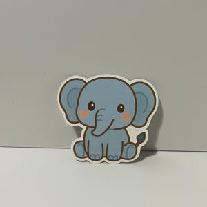 Cute Elephant Sticker – Kawaii Animal Vinyl Decal, Matte Waterproof ...
