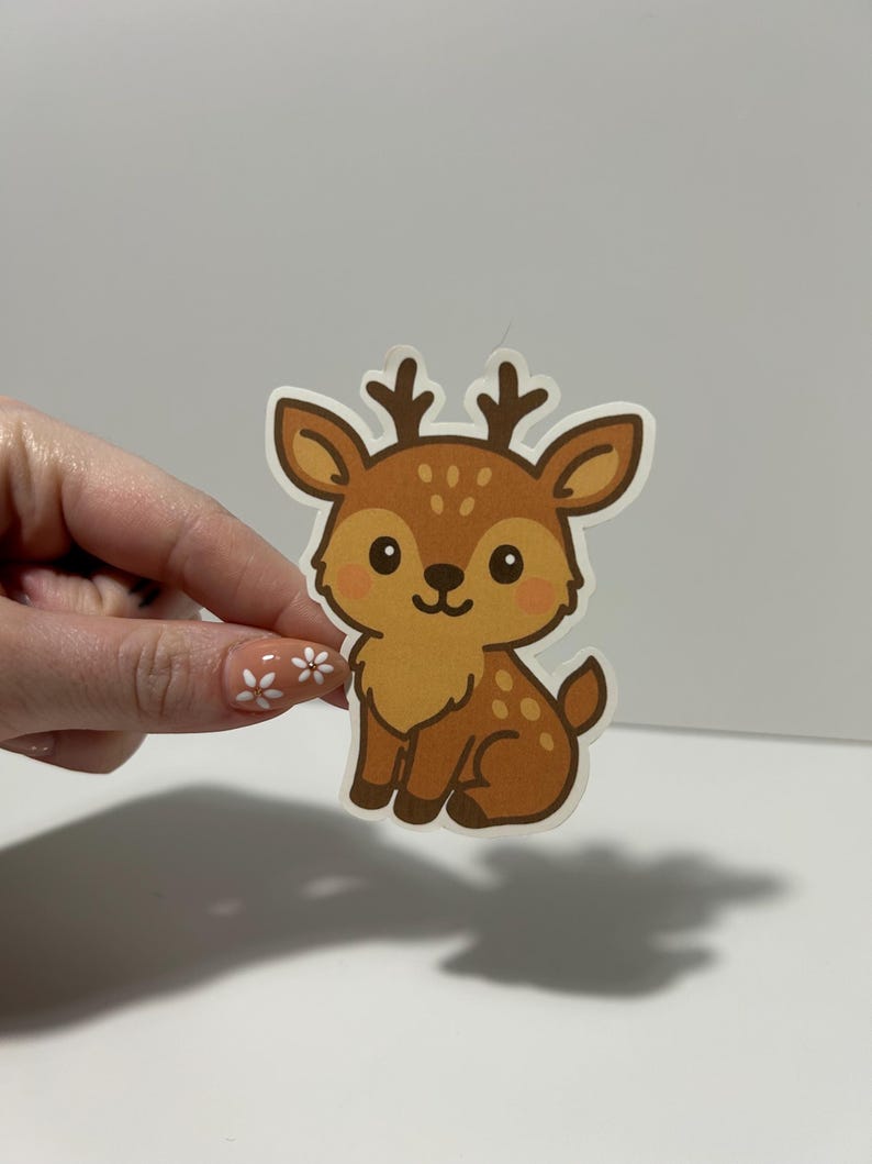 Kawaii Deer Sticker: Holographic/matte Waterproof Vinyl Decal - Etsy