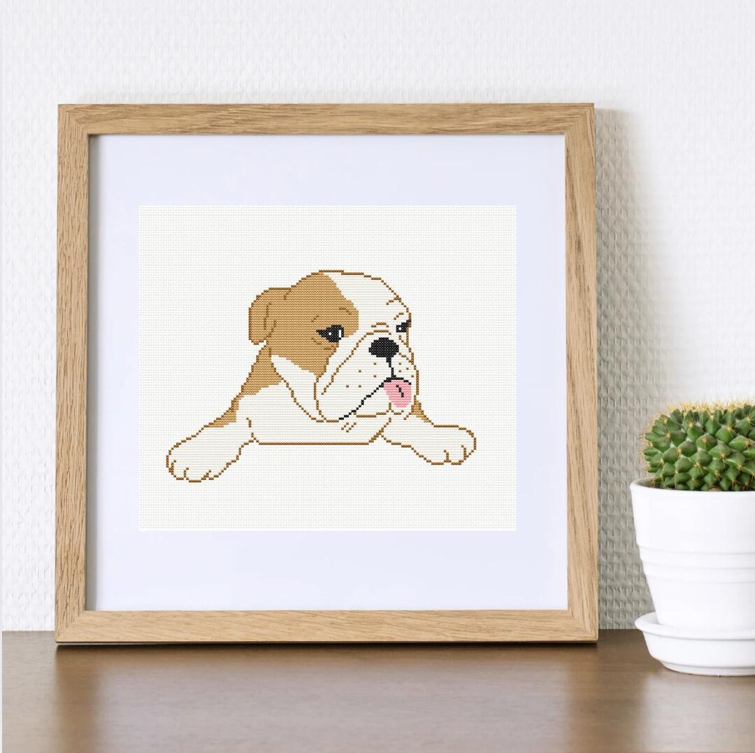 English Bulldog Cross Stitch Pattern - Etsy