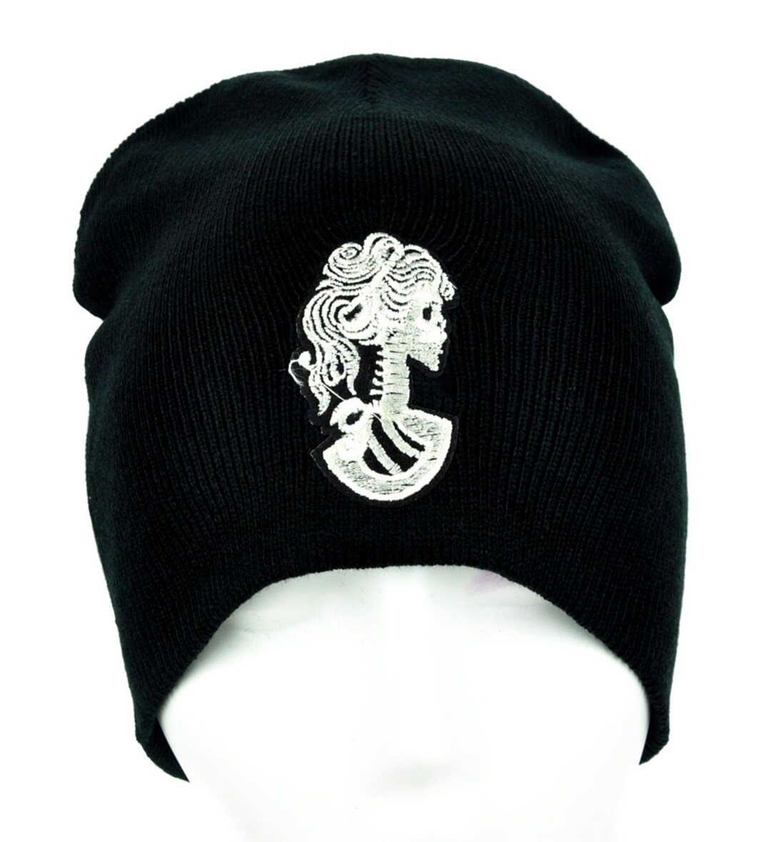 Off White Skeleton Girl Black Beanie Knit Cap Hat Gothic - Etsy