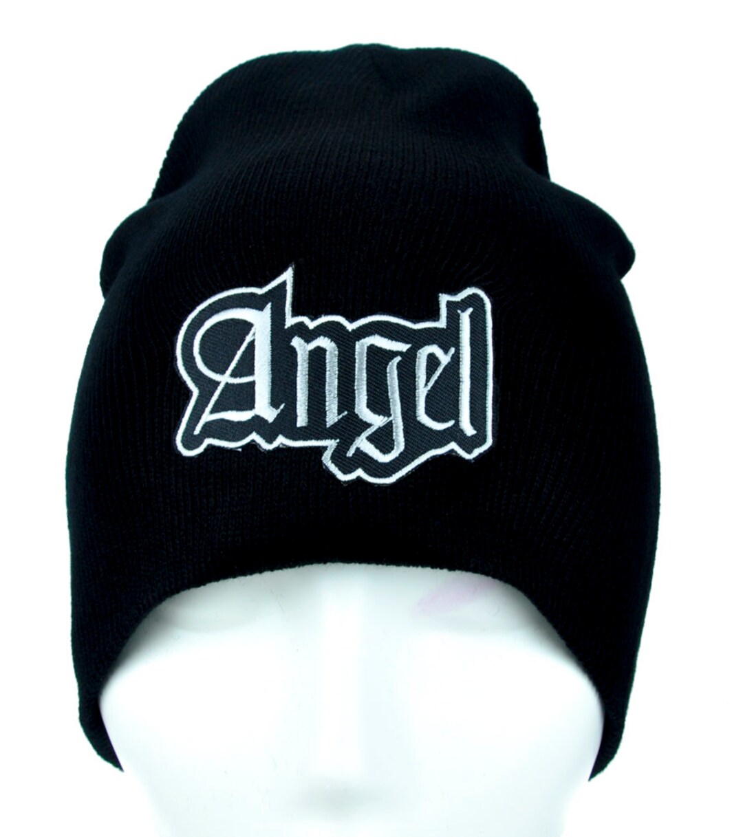 Black & Gray Angel Beanie Knit Cap Hat Halo Good Girl Cutie - Etsy