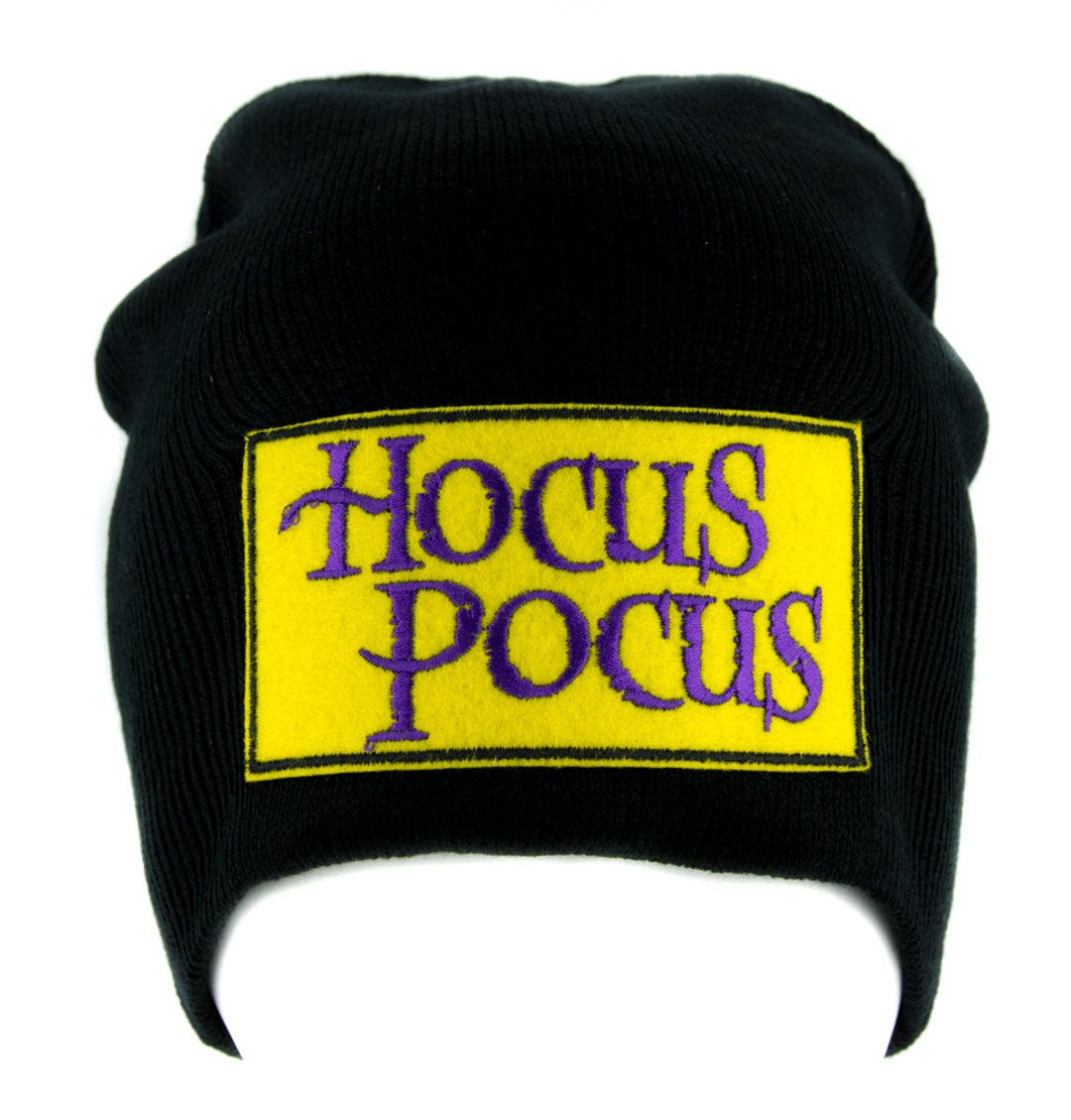 Hocus Pocus Black Beanie Knit Cap Hat Sanderson Sisters - Etsy