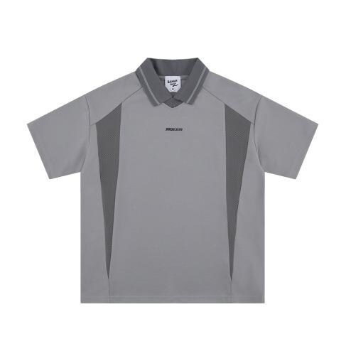 SEKICER Techwear Polo Shirt – Black Mesh Panel Short Sleeve Streetwear ...