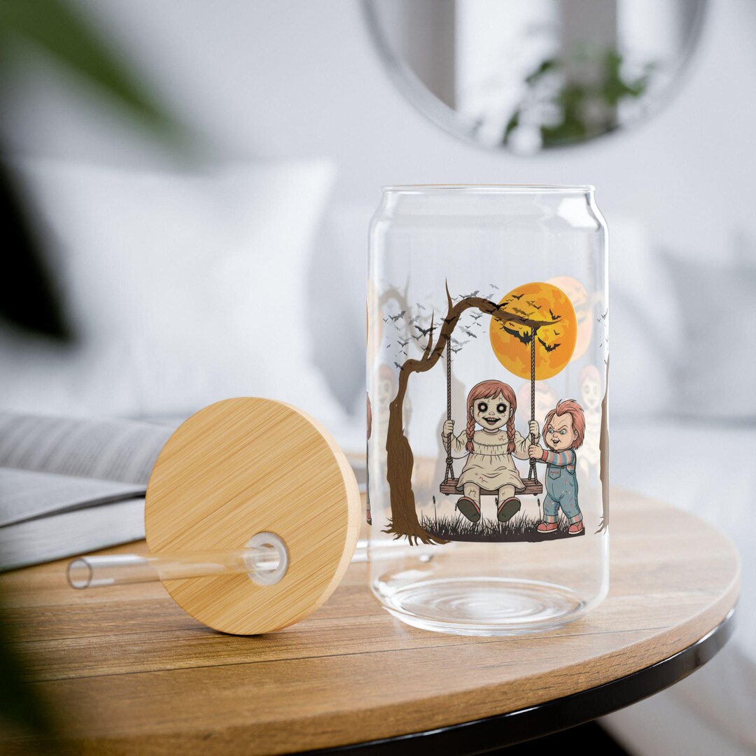 16 Oz Sipper Glass Original and Terrifying Design Featuring Annabelle ...