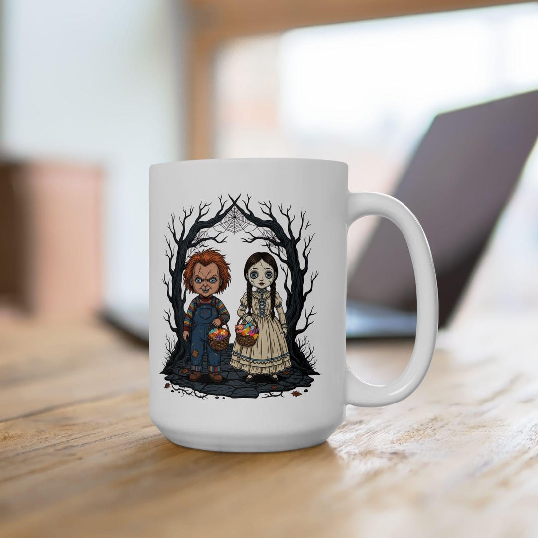 Creepy Chucky & Annabelle Halloween Mug, Perfect for Coffee Lovers ...