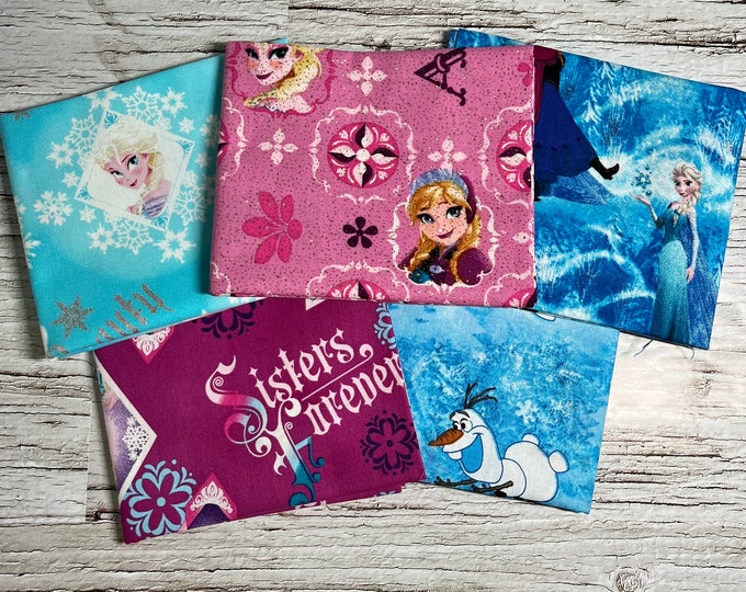 FAT QUARTER BUNDLE Frozen Elsa Anna Olaf Cotton Fabric 5 Pack - Etsy