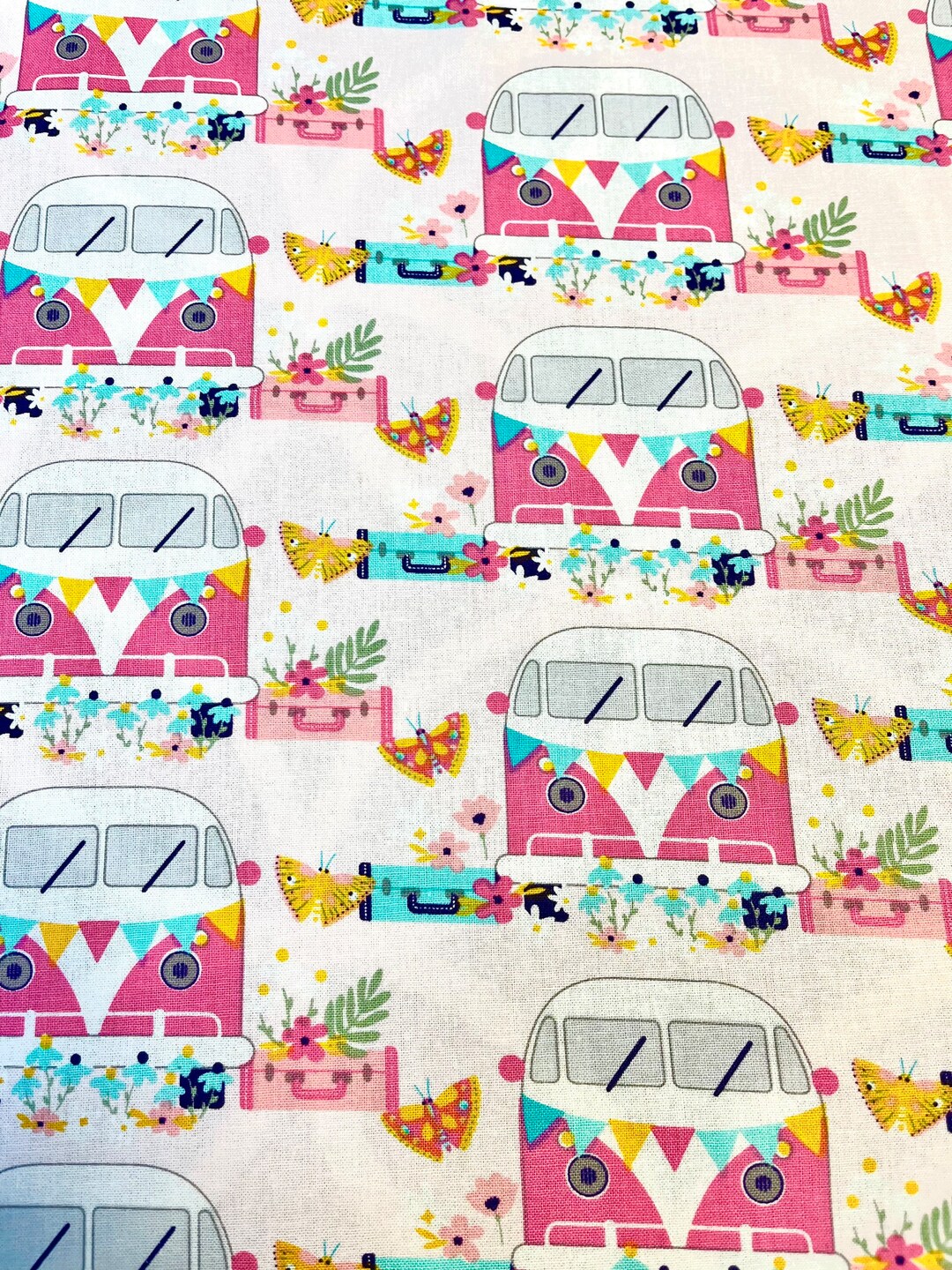 FAT QUARTER Vintage Retro Look Van Camper Bus Cotton Fabric - Etsy