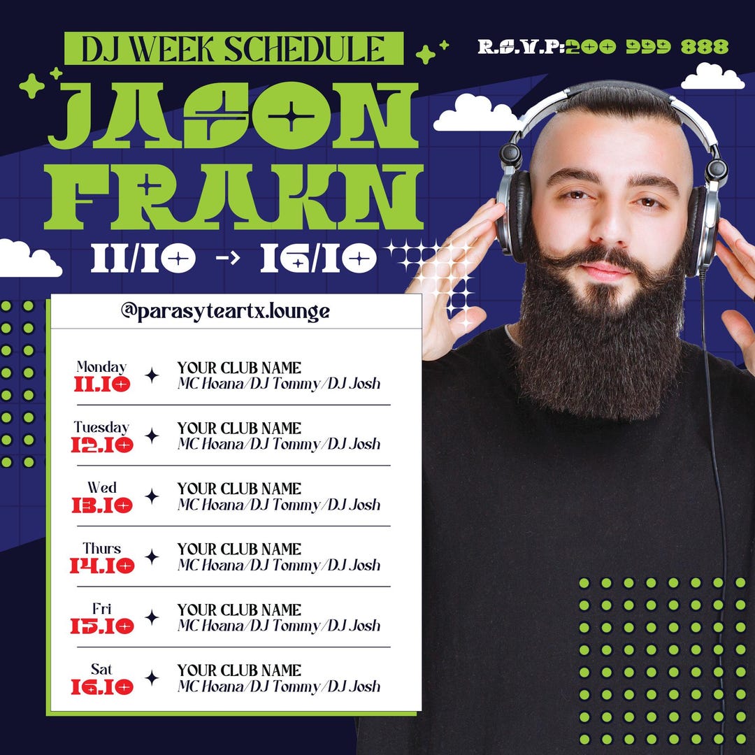 Editable DJ Tour Dates Flyer - Summers Tours - Rapper Artist Flyer ...