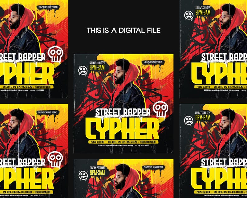 Editable Rap Artist Flyer Template, Freestyle Rap Battle Flyer, Rapper ...
