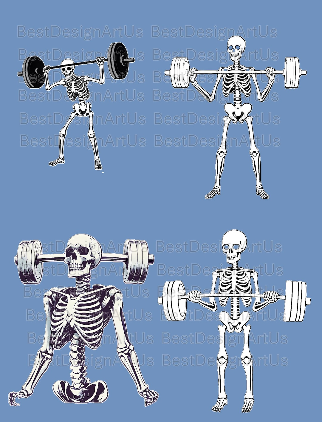 Skeleton Lifting Weights Png | Transparent PNG | GYM Fitness Dijital Clip | Printable Old School ...
