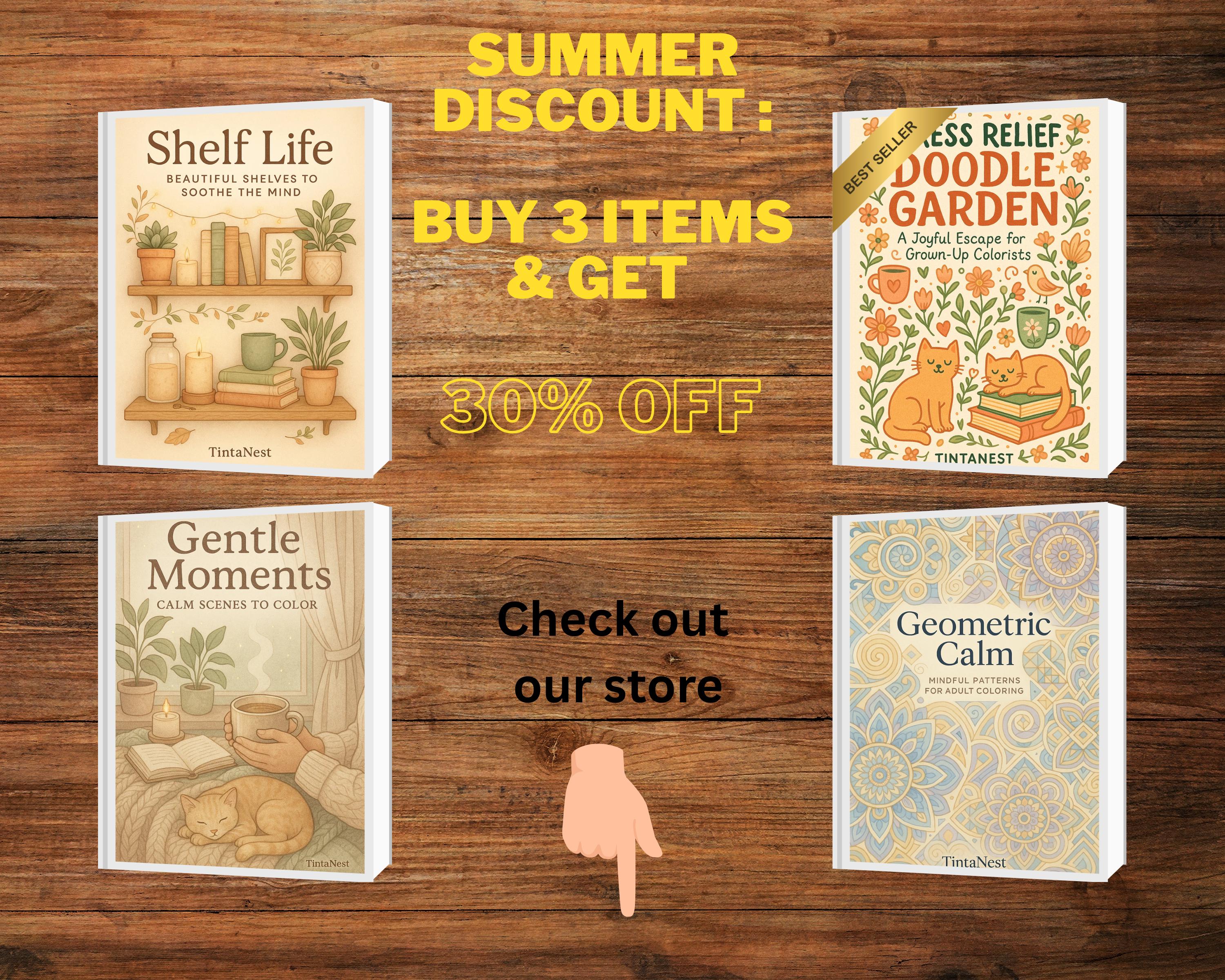 Garden Coloring Book: Relaxing Outdoor Scenes (digital Download, PDF ...