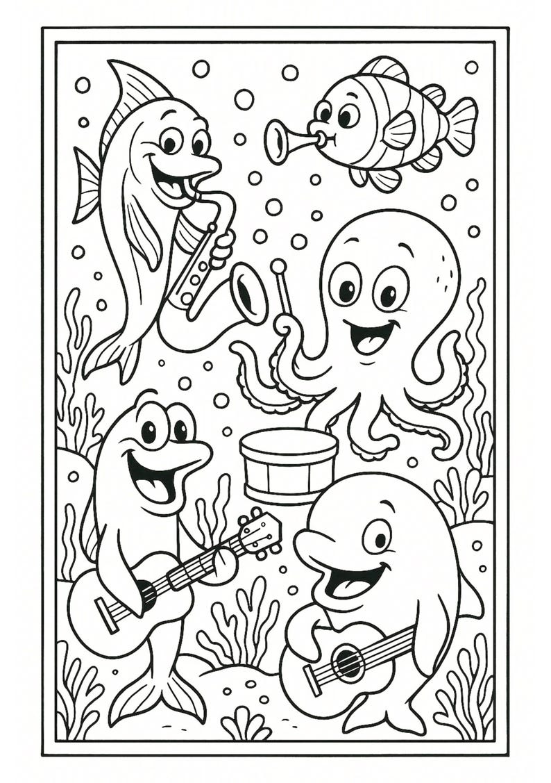 Ocean Adventures | Digital, Fun, Printable | Kids Coloring Book | 18 ...