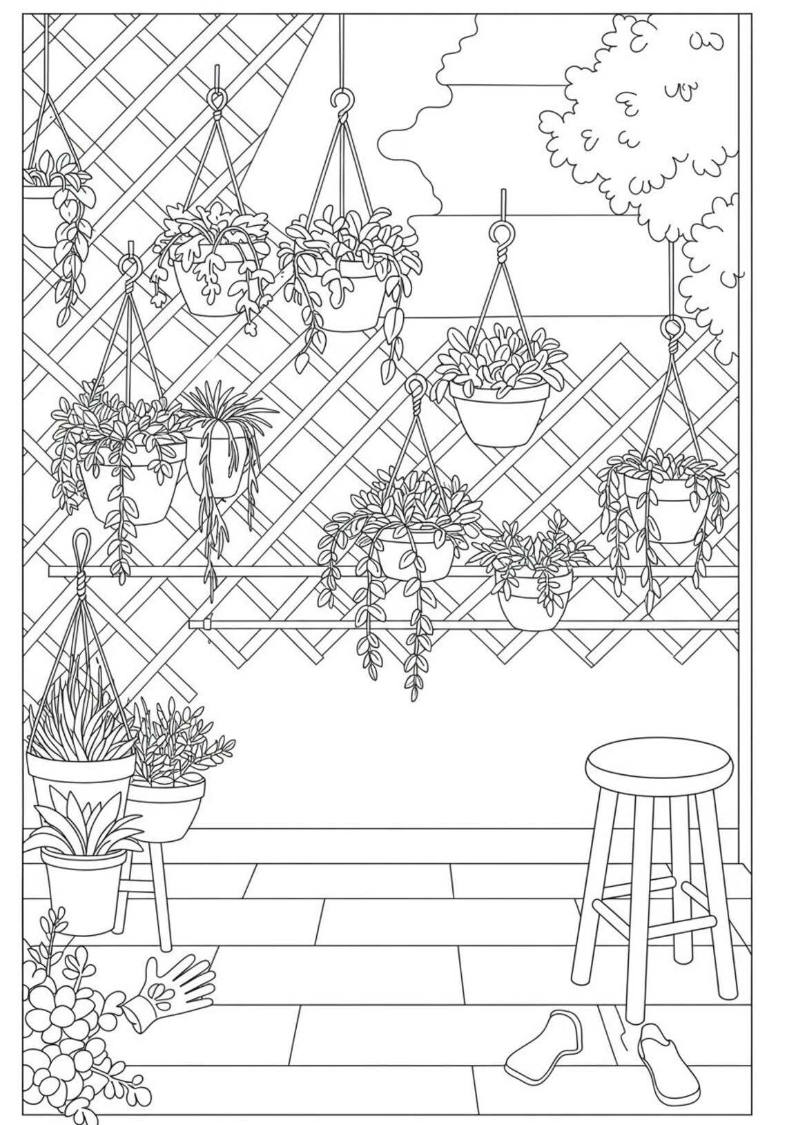 Garden Coloring Book: Relaxing Outdoor Scenes (digital Download, PDF ...