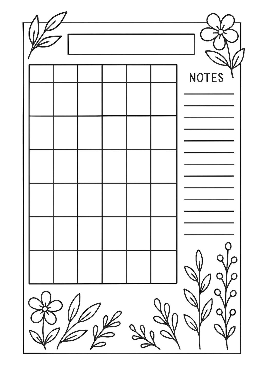 Floral Monthly Coloring Calendar - Undated, Printable - Etsy