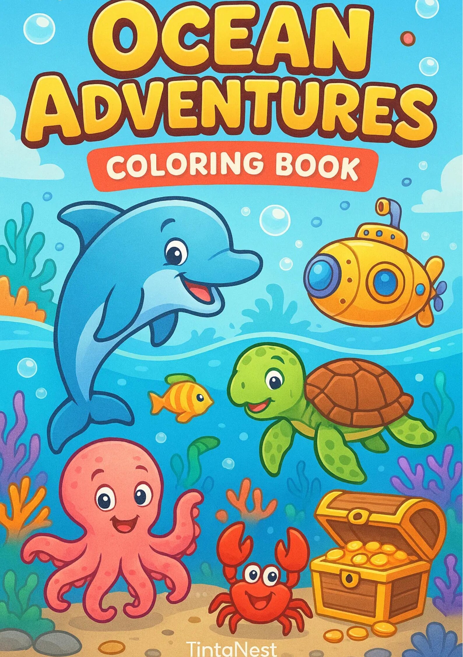 Ocean Adventures | Digital, Fun, Printable | Kids Coloring Book | 18 ...