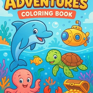 Ocean Adventures | Digital, Fun, Printable | Kids Coloring Book | 18 ...