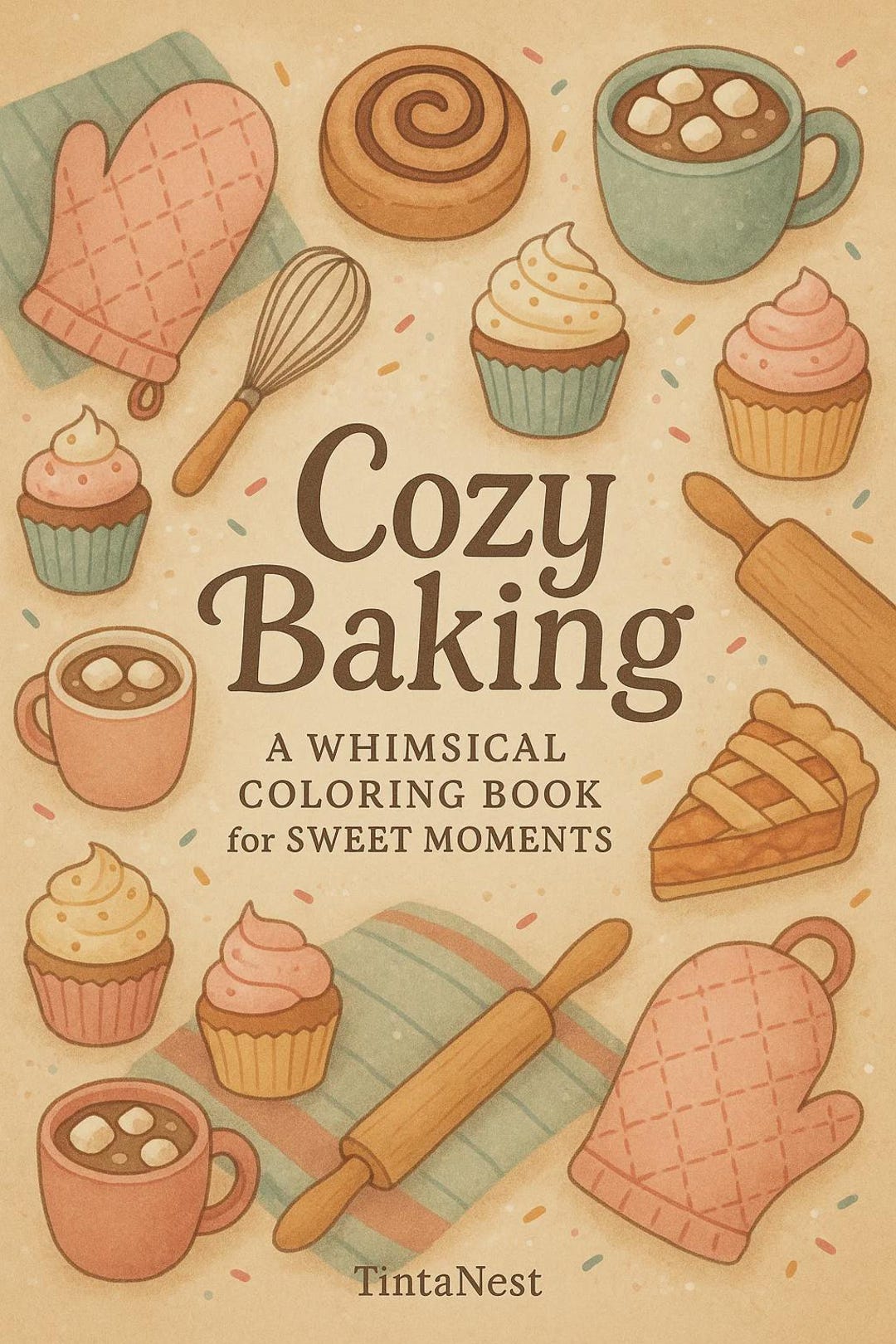 Cozy Baking Coloring Book: Whimsical Sweet Treats, Stress Relief (PDF ...