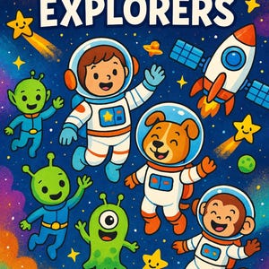 Space Explorers | Digital, Fun, Printable | Kids Coloring Book | 20 ...