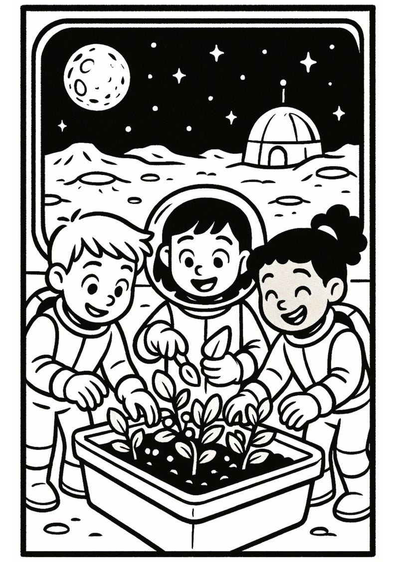 Space Explorers | Digital, Fun, Printable | Kids Coloring Book | 20 ...