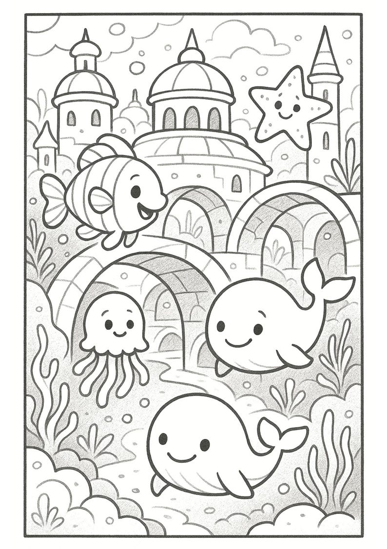 Ocean Adventures | Digital, Fun, Printable | Kids Coloring Book | 18 ...