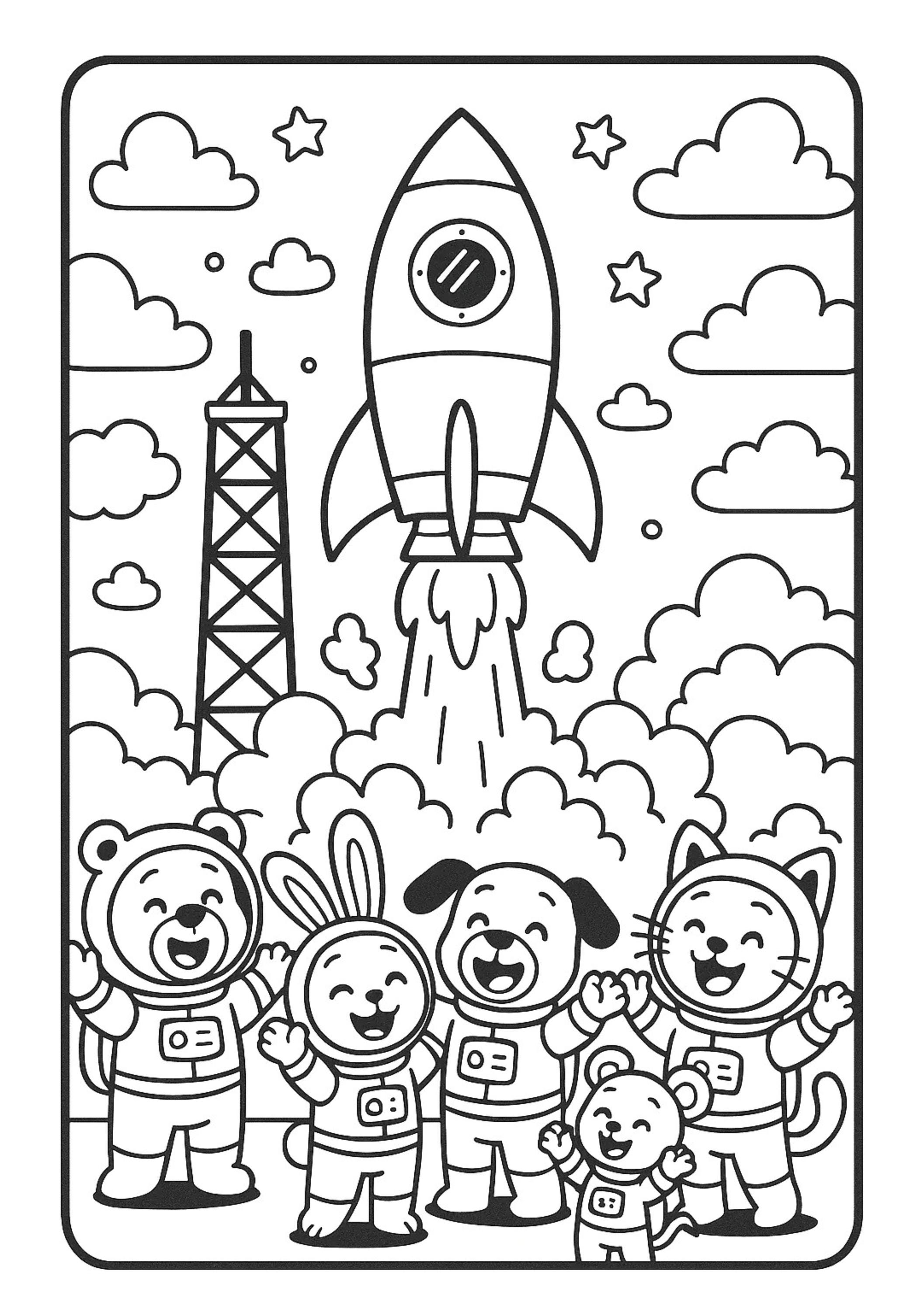 Space Explorers | Digital, Fun, Printable | Kids Coloring Book | 20 ...