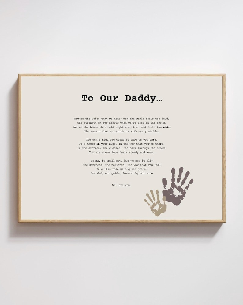 To Our Daddy Poem Printable | Heartfelt Father’s Day Gift From Children ...