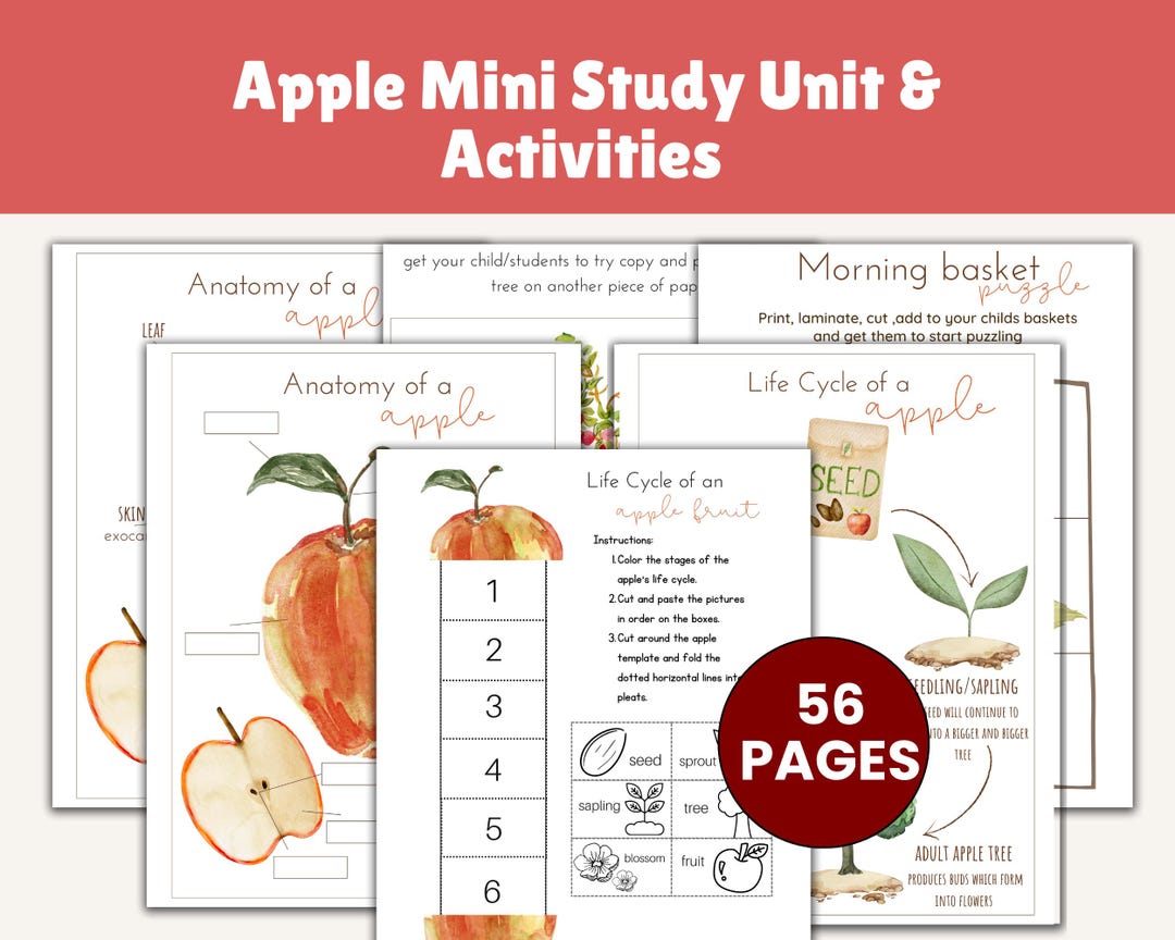 Apple Study Unit, Life Cycle, Anatomy, Arbor Day, Nature Study, Fall ...