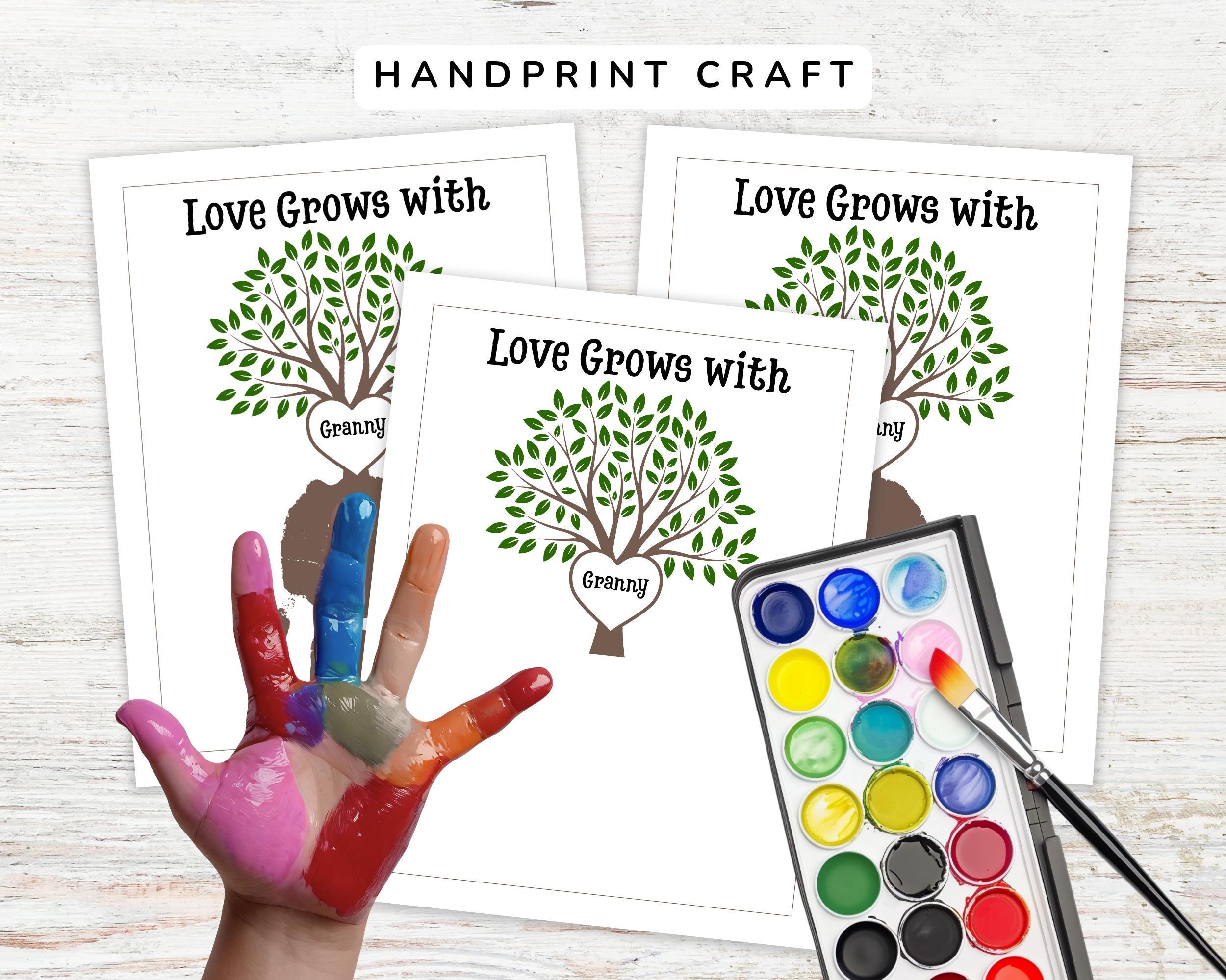Grandparents Day Handprint Craft Granny Printable Activity Diy Card ...