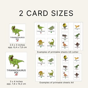 Dinosaur Flashcards for Kids – Printable Preschool Learning – 2 Sizes ...