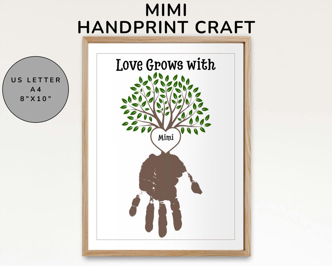 Grandparents Day Handprint Craft Mimi Printable Activity Diy Card ...