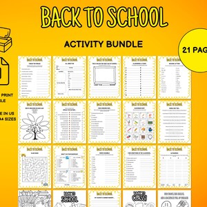 Back to School Activities Classroom Games for Kids Printable ...
