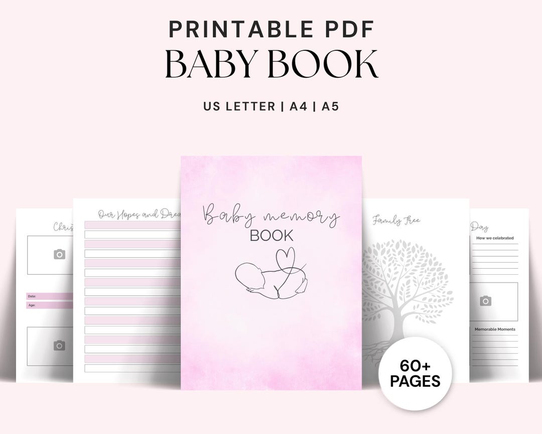 Baby Memory Book Printable Baby Keepsake PDF Digital Baby Memory ...